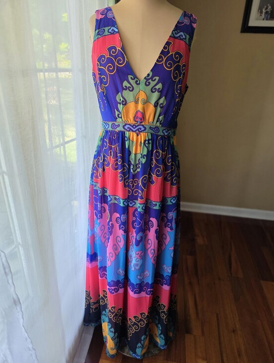 Modcloth | Dresses | Modcloth Muster The Length Vibrant Psychedelic ...